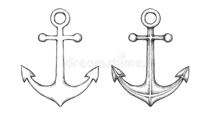 Two different anchors stock illustration. Illustration of solid - 73572819