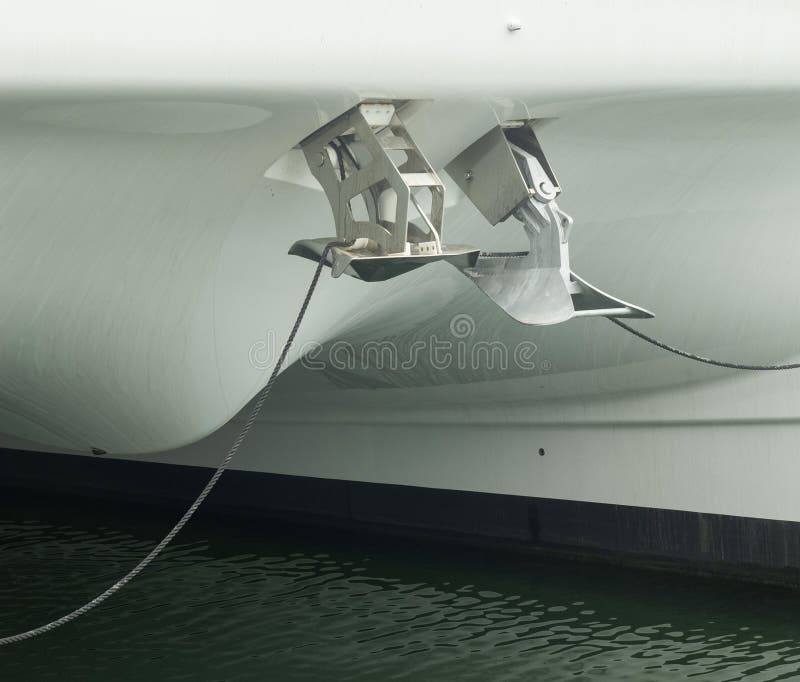 Two Different Anchors, Plow Type and Another Spade Type Mounted on the ...