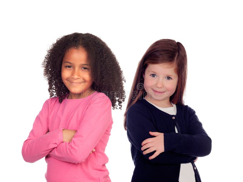 Two Different Beautiful Little Girls Stock Image - Image of beautiful ...