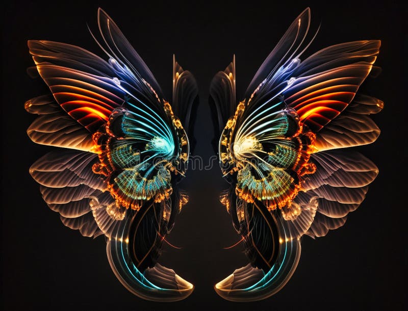 Two Different Butterfly Wings Consisting of Bright Colors, Generative ...