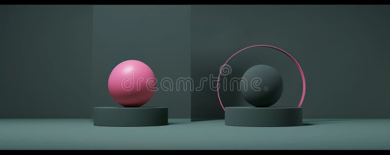 Two Different Circular Shapes with a Pink Ball on a Green Split ...