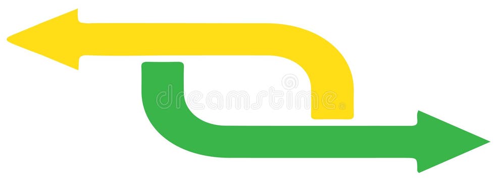 Two different color arrows stock vector. Illustration of color - 373035855