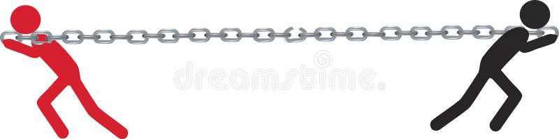 3d Man Pull Chain Illustration Stock Illustration - Illustration of ...