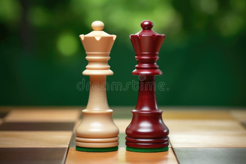 Two Different Colored Chess Pieces on the Same Square Stock Image ...