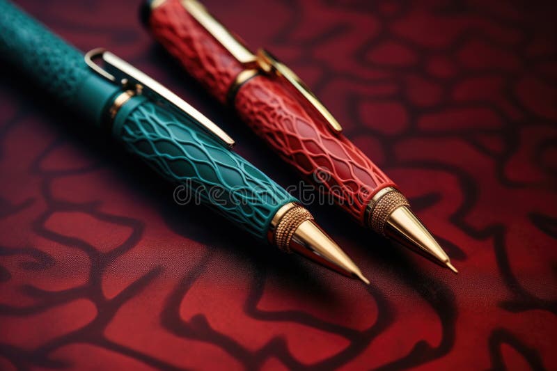 Two Different Colored Pens on a Contract Stock Image - Image of legal ...