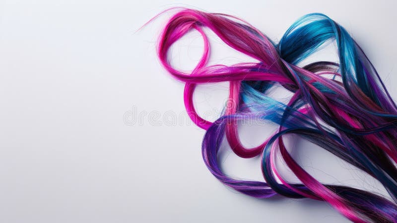 Two Different Colored Strands on White Surface Stock Image - Image of ...