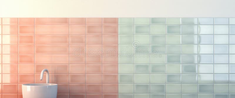 Two Different Colors of Tile Against the Wall Stock Illustration ...