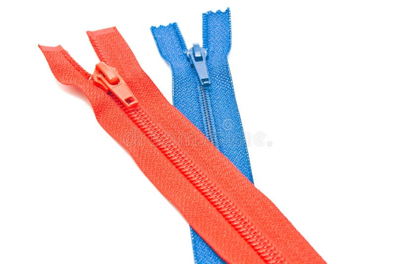 Two Different Colors Zipper on White Stock Image - Image of repair ...