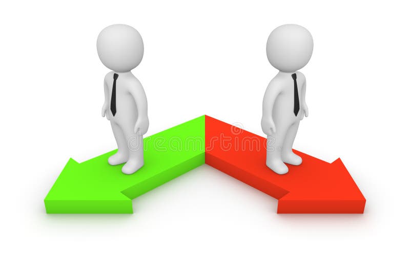 Two different directions stock illustration. Illustration of ...