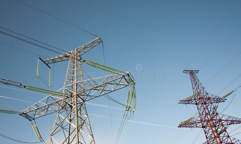 Electrical Tower with Insulators from Substation Stock Image - Image of ...