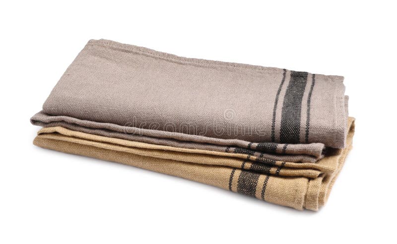 Two Different Fabric Napkins on White Background Stock Image - Image of ...