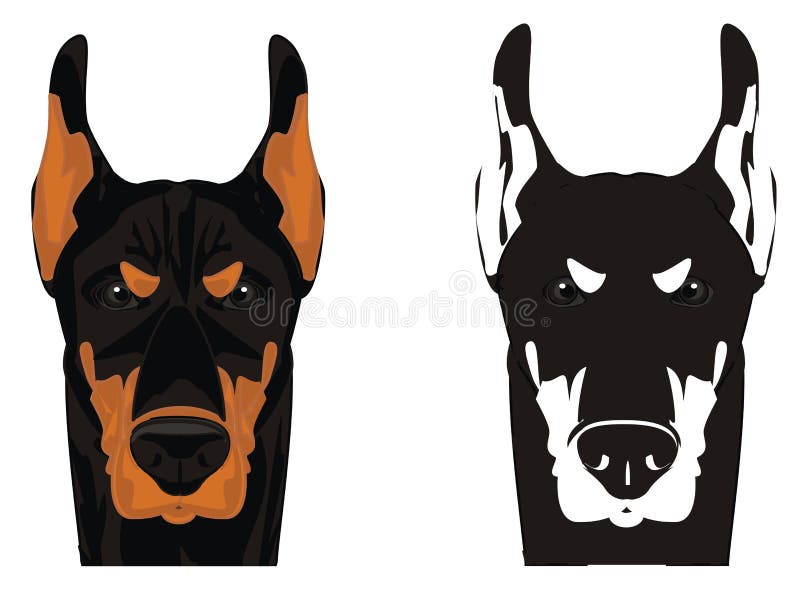 Two Different Faces of Dogs Stock Illustration - Illustration of ...