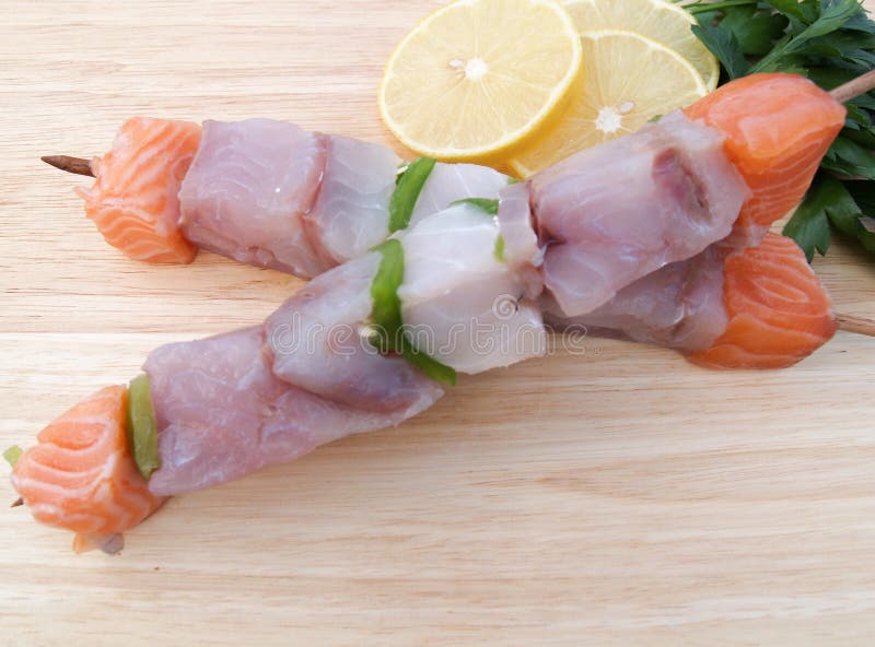 Fish kebabs stock image. Image of fish, cuisine, salmon - 129293499
