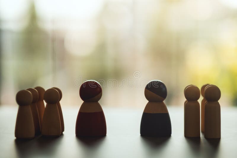 Two Different Groups of People Standing Facing To Each Other for ...