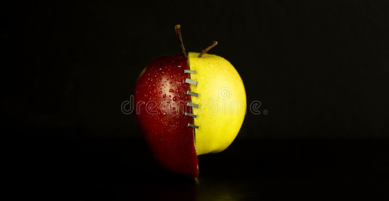 Two half of an apple stock image. Image of freshness - 196974917