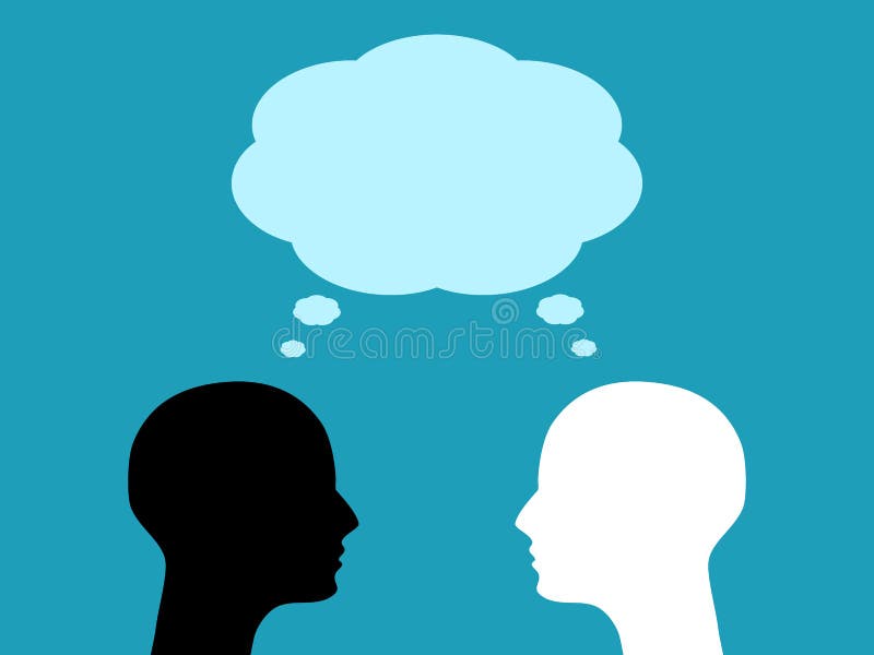 Two Different Heads. Brainstorming and Communication Vector Stock ...