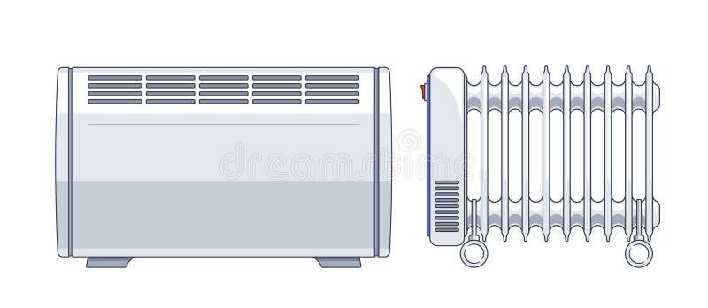Two Different Heating Devices Including Convector Heater and Oil ...