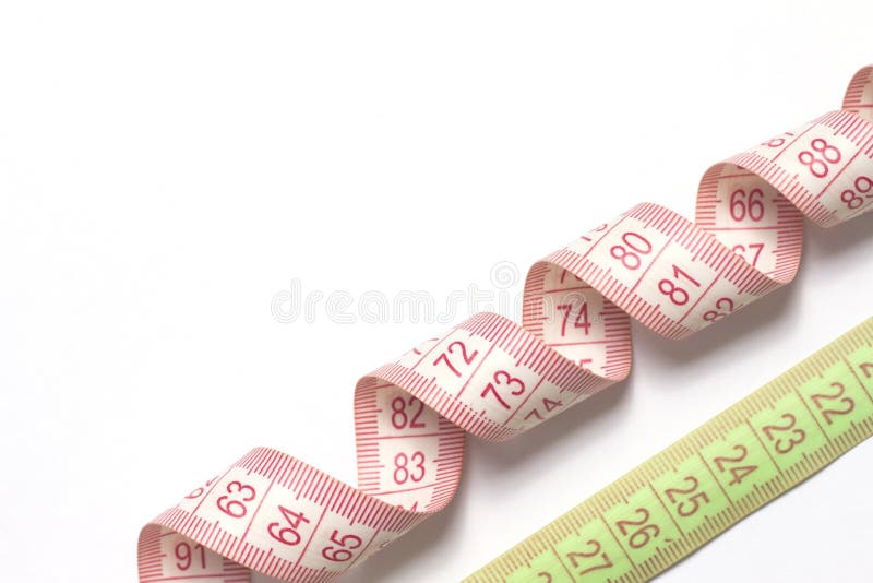 Two Different Measuring Tape on Isolated White Background Stock Photo ...