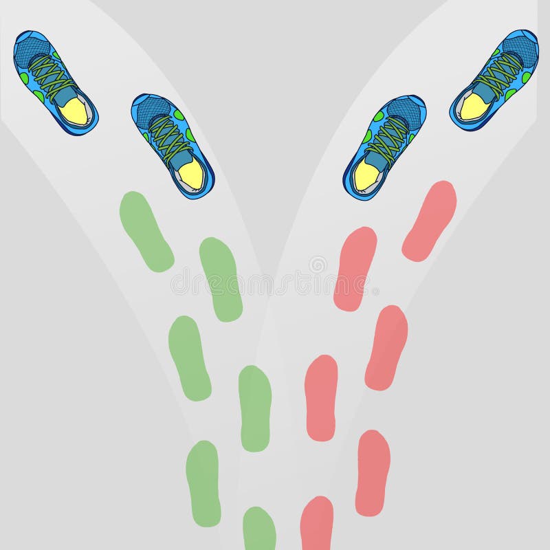 Two different paths stock vector. Illustration of symbol - 53962438