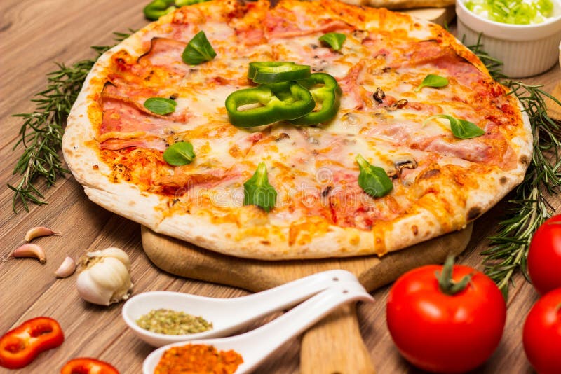 Two Different Pizza with Ingredients Stock Image - Image of pepper ...