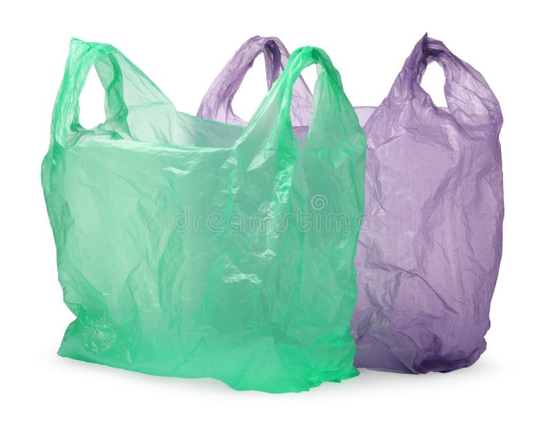 Two Different Plastic Bags Isolated on White Stock Image - Image of ...