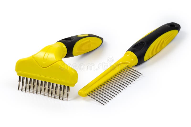 Two Different Plastic Combs for Pets with Round Metal Teeth Stock Image ...