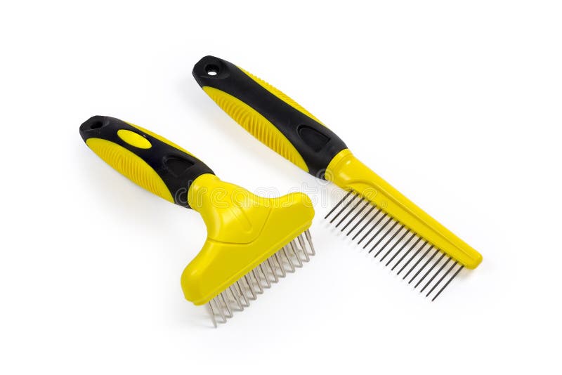 Two Different Plastic Combs for Pets with Round Metal Teeth Stock Image ...