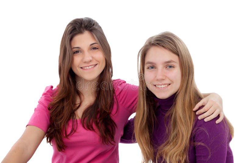 Two sisters smiling stock image. Image of females, sisters - 20664327