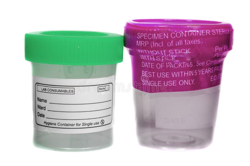 Two Different Specimen Containers Stock Image - Image of feces ...