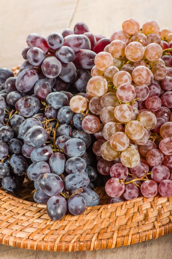 Two Different Types of Grapes on Tray Stock Photo - Image of organic ...