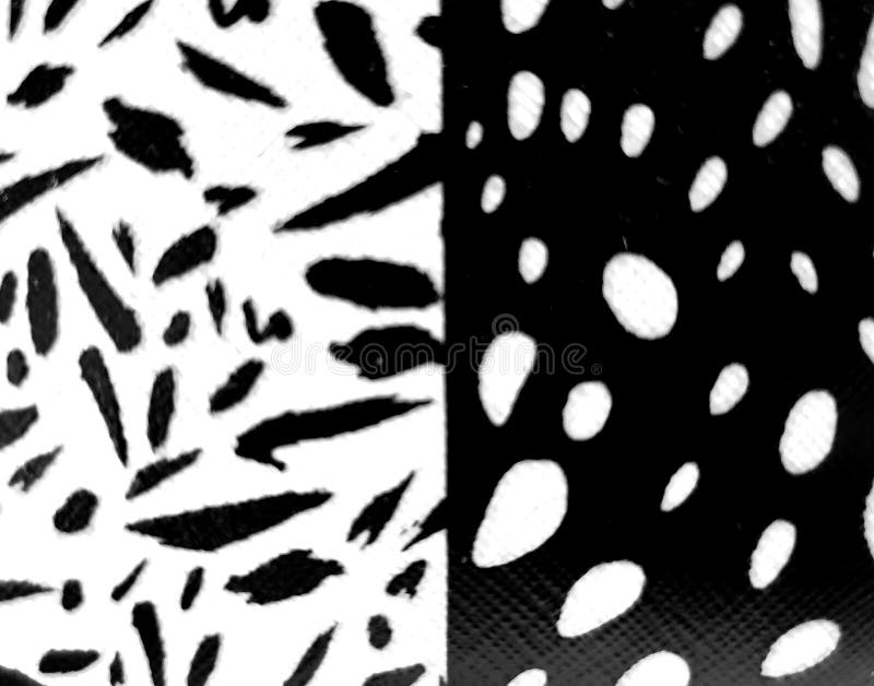 Two Different Unique Patterns Black White Round Shape Stock ...
