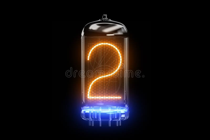 Two. Digit 2. Nixie Tube Indicator Digit. Gas Discharge Indicators and ...