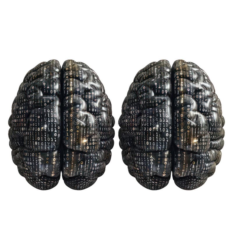 Two Digital Brains Showing Artificial Intelligence Concept Stock Image - Illustration of ...