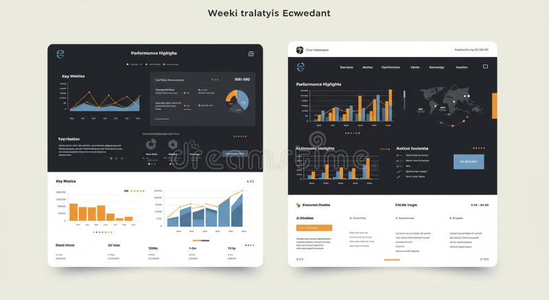 Two Digital Dashboard Interfaces Display Various Performance Analytics ...