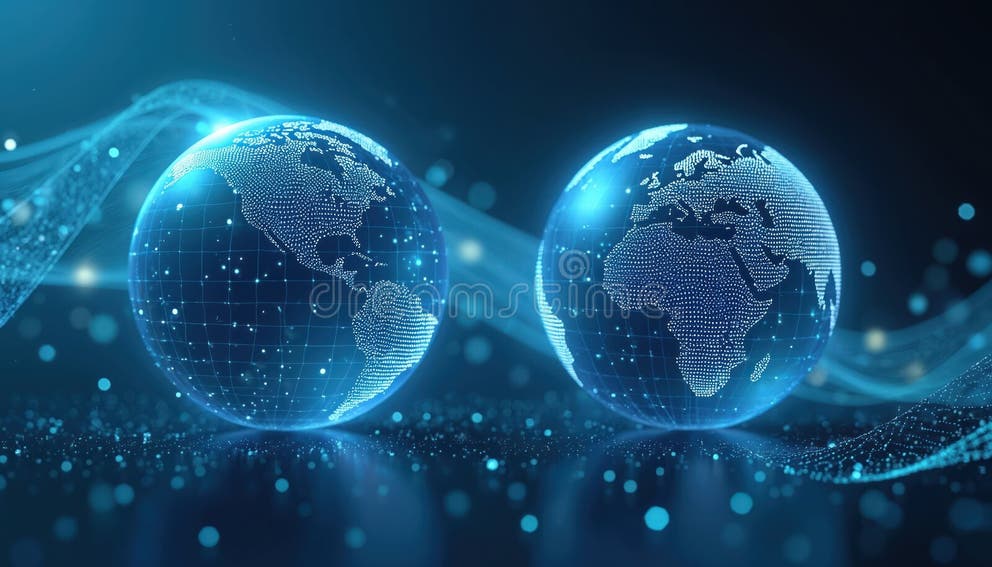 Two Digital Earth Globes Interconnected by Network Data Flow in ...