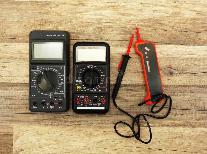 Two digital multimeters stock photo. Image of instrument - 68172454
