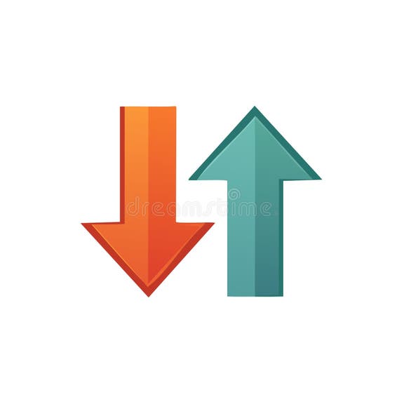 Two Dimensional Arrows Indicating Up and Down Direction Change Stock ...