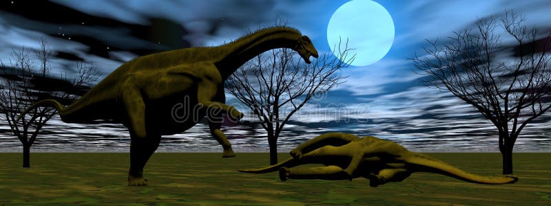 Two dinosaurs stock illustration. Illustration of carnivore - 31728393