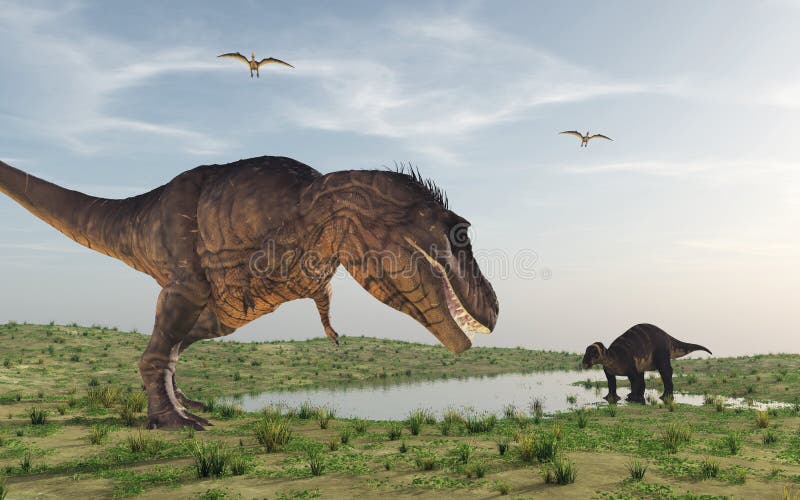 The two dinosaurs stock illustration. Illustration of reptile - 117920750