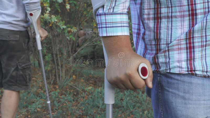 Two Disabled Persons with an Unrecognizable Faces Stock Footage - Video ...