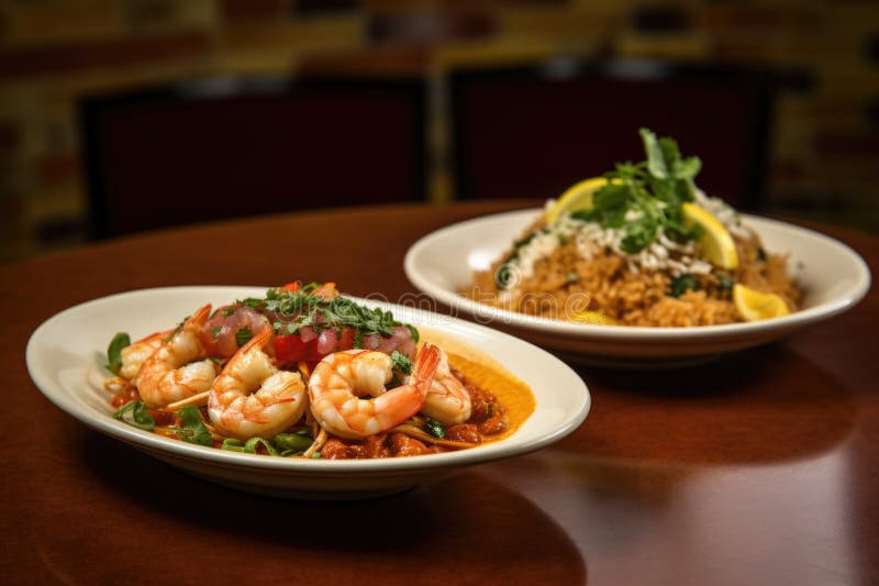 Two Dishes from Different Cuisines Placed Side by Side Stock ...