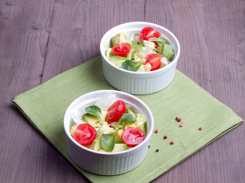 Two Dishes with Mixed Vegetable Salad Stock Image - Image of vegetable ...