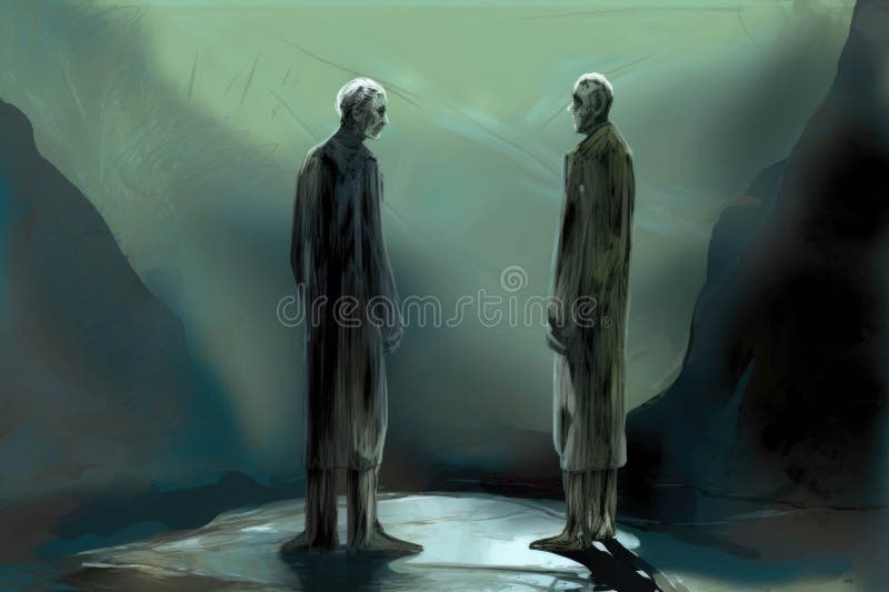 Two Distant Figures Standing Side by Side a Simmering Hostility ...