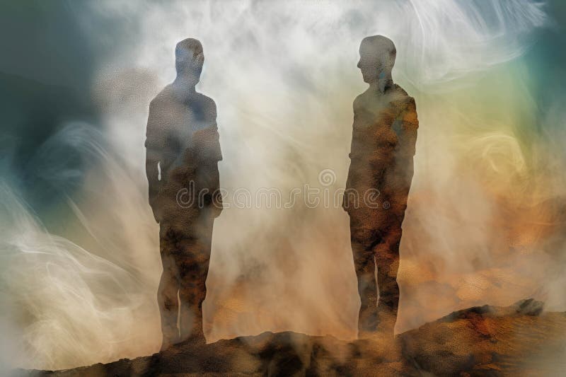 Two Distant Figures Standing Side by Side a Simmering Hostility ...