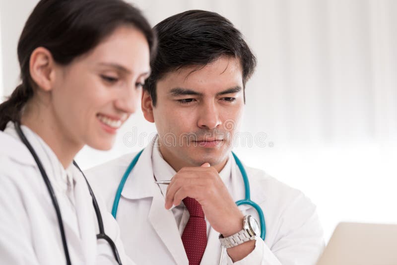 Two Doctors Have Working Together with Happiness in the Hospital Stock ...