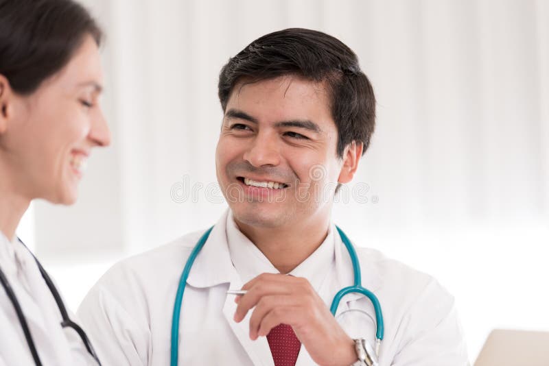Two Doctors Have Working Together with Happiness in the Hospital Stock ...