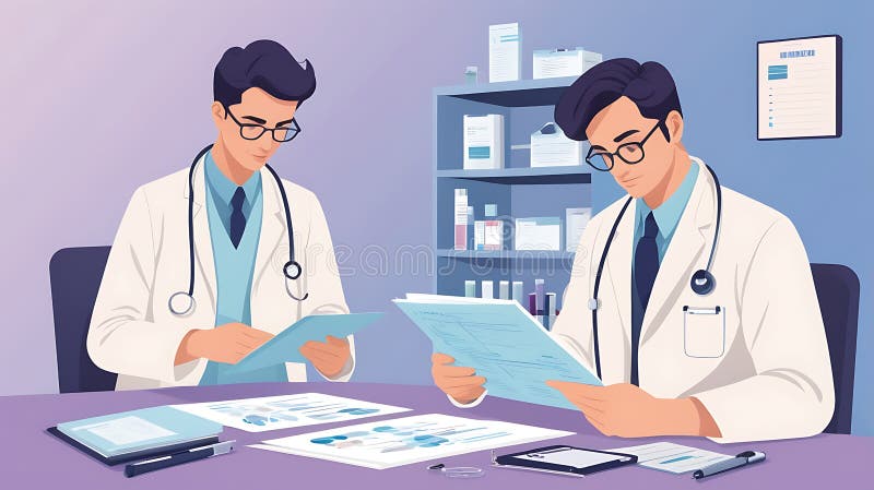Two Doctors Reviewing Medical Charts Office Stock Photos - Free ...