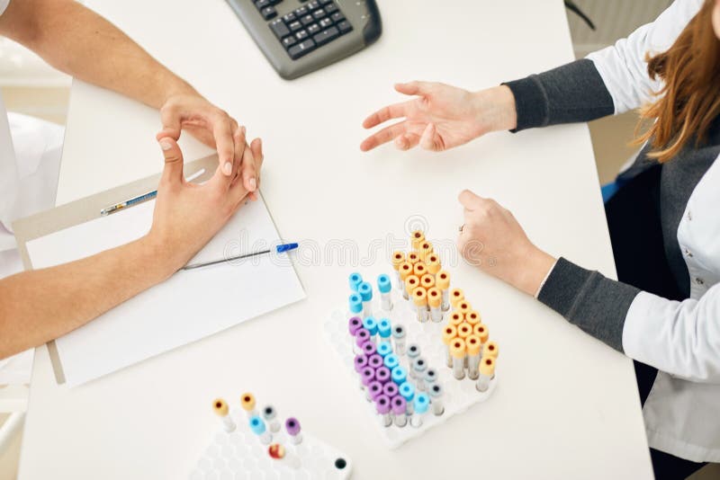 Solving Problems With A Doctor Stock Photo - Image of trust, sadness ...