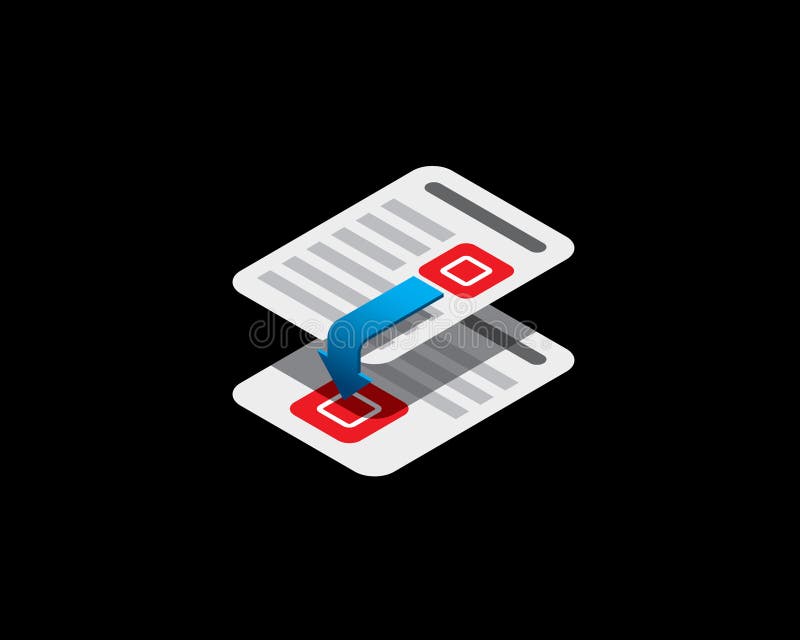 Two Document Paper Web Page Converting Process Stock Vector ...