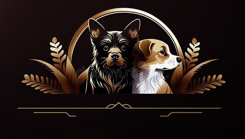 Two Dogs of Different Breeds Stock Illustration - Illustration of ...